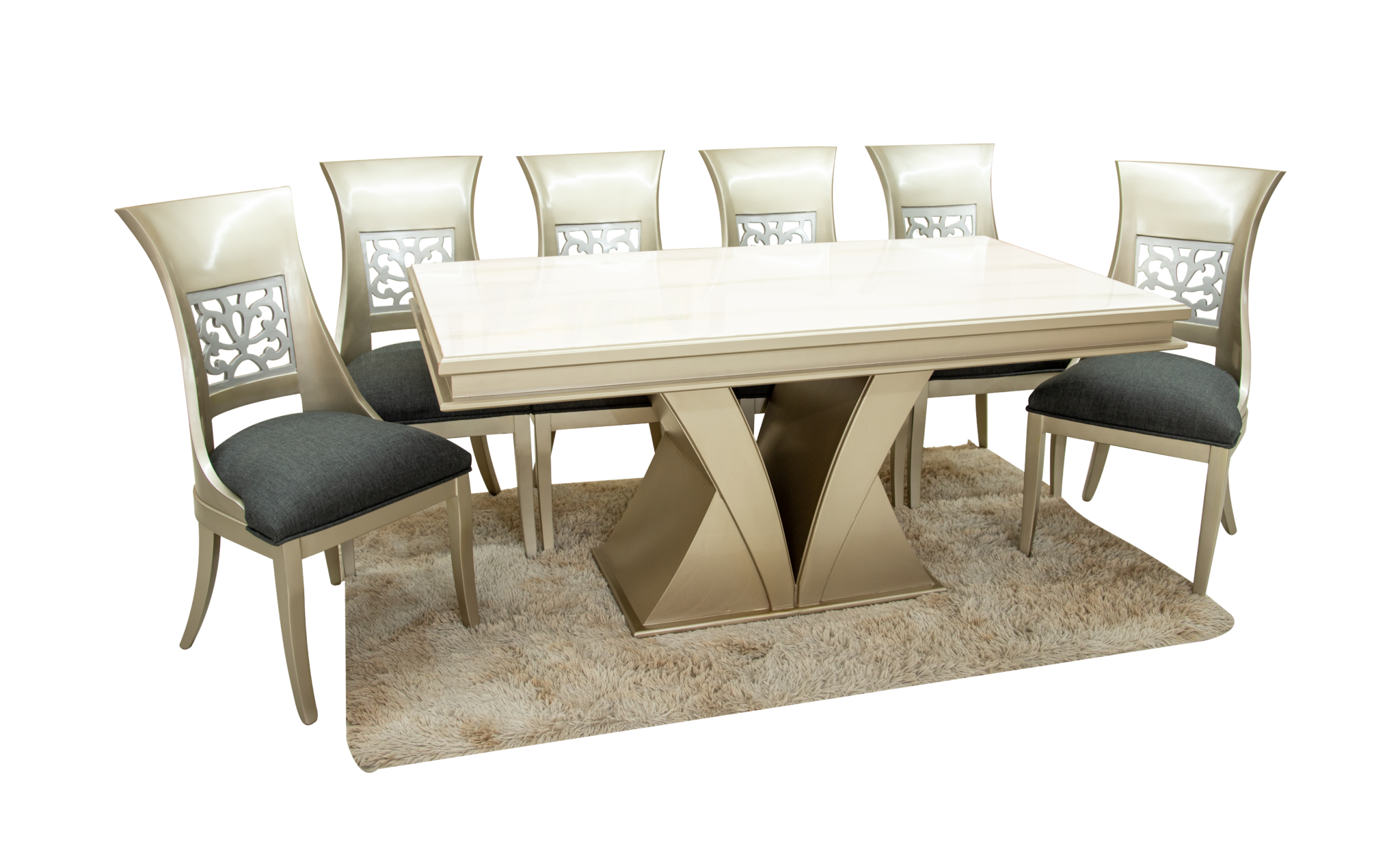 COMEDOR CARACOL 6P CHAMPAGNE - muebleriaacurio.com.ec