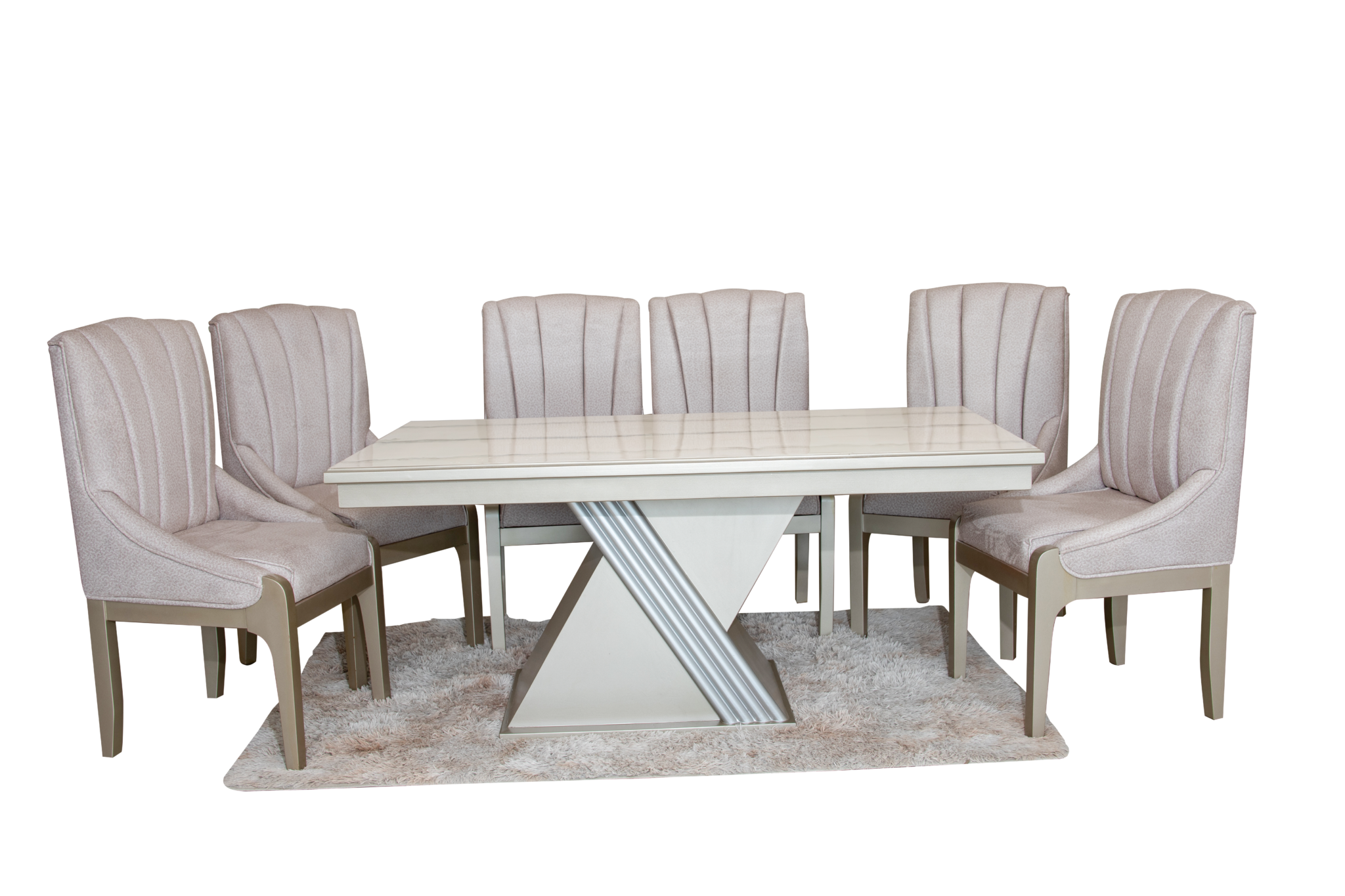 COMEDOR CARACOL 6P CHAMPAGNE - muebleriaacurio.com.ec