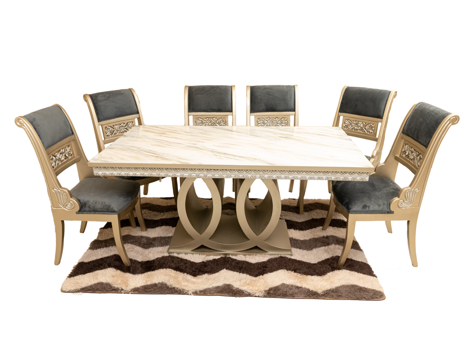 COMEDOR CARACOL 6P CHAMPAGNE - muebleriaacurio.com.ec